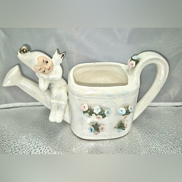 Lefton | Art | Vintage Lefton Pixie Fairy White Lusterware Pottery ...